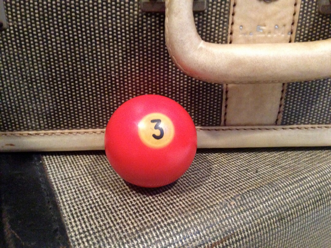 Vintage Pool Ball 3 Number Three Red Style Billiard - Etsy