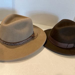 Packable Lite Felt Wool Hat: Brown Crushable Fedora - Etsy