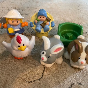 Fisher Price Little People Toddler Toy Animals Farm Gardener Rabbits ...