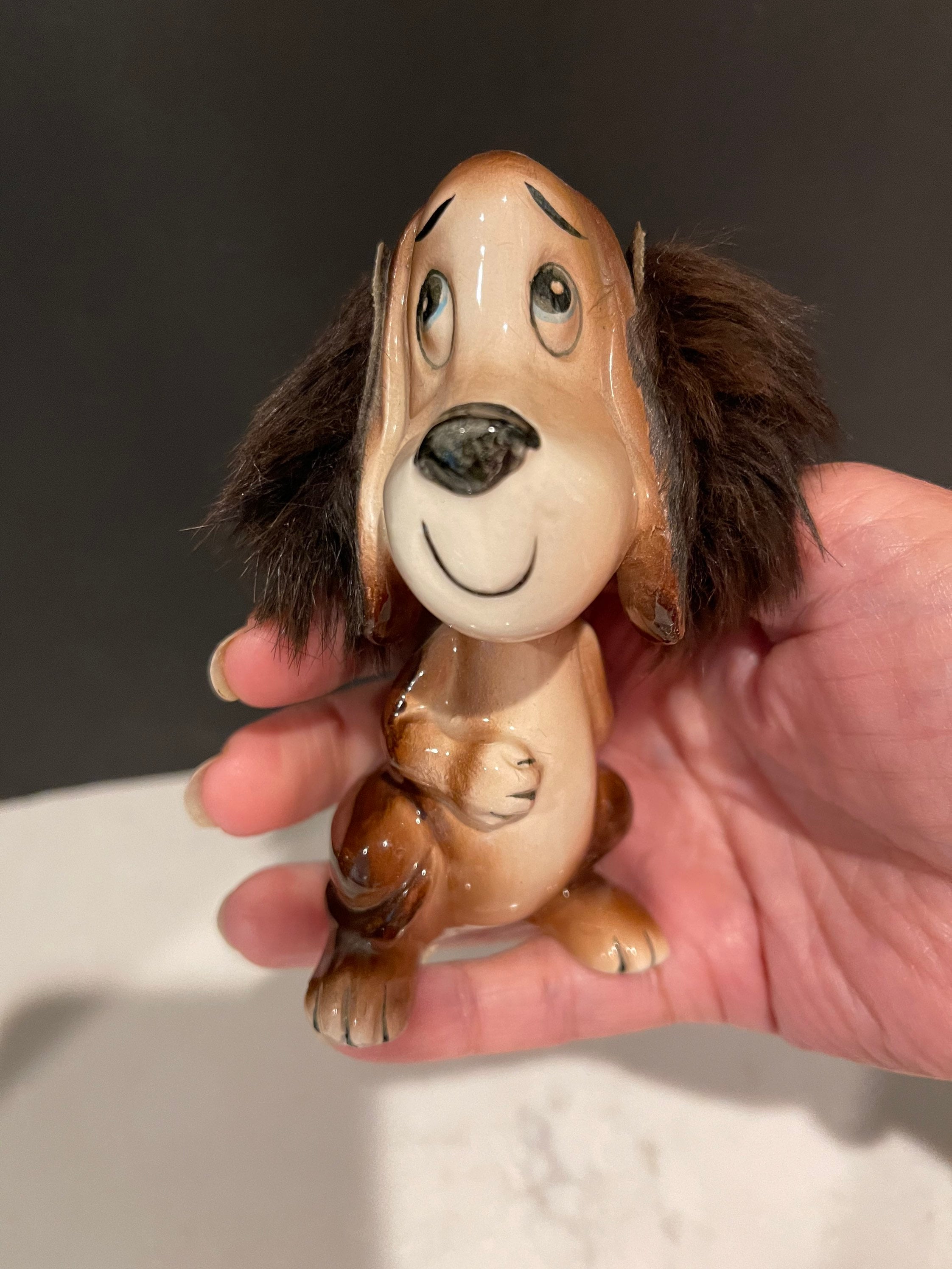 5 inch Ceramic Fur ears beagle puppy dog figurine norcrest | Etsy