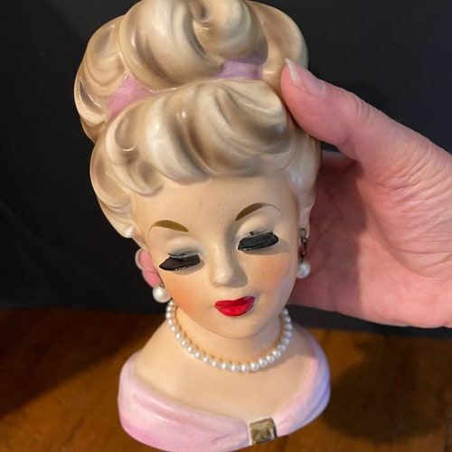 Rare Vintage Lady Head Vase - Etsy