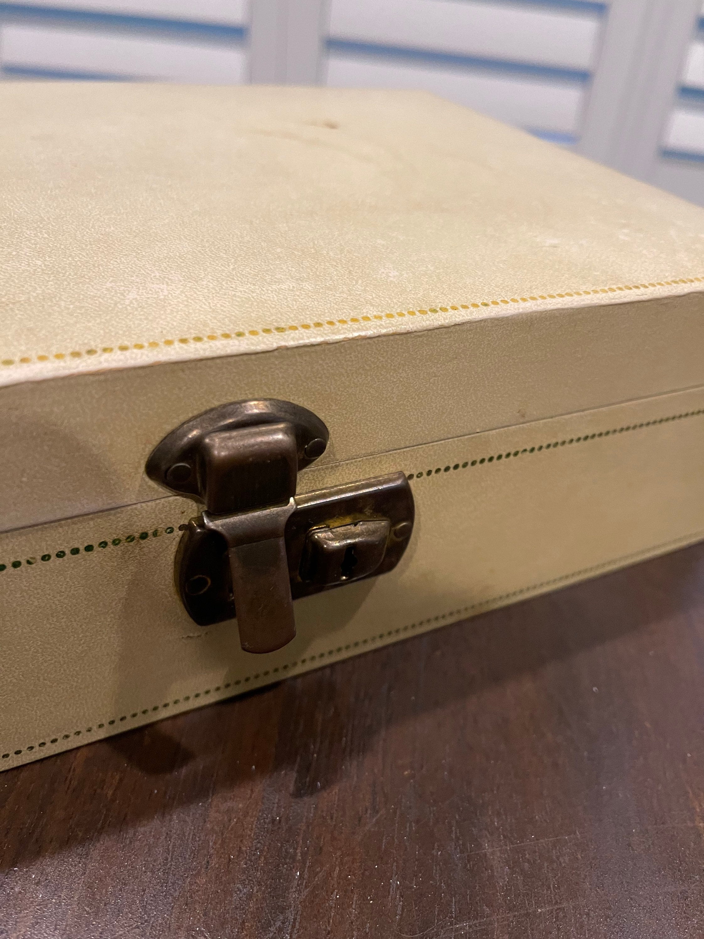 Large Jewelry Box Off White color Mid Century Mod red | Etsy