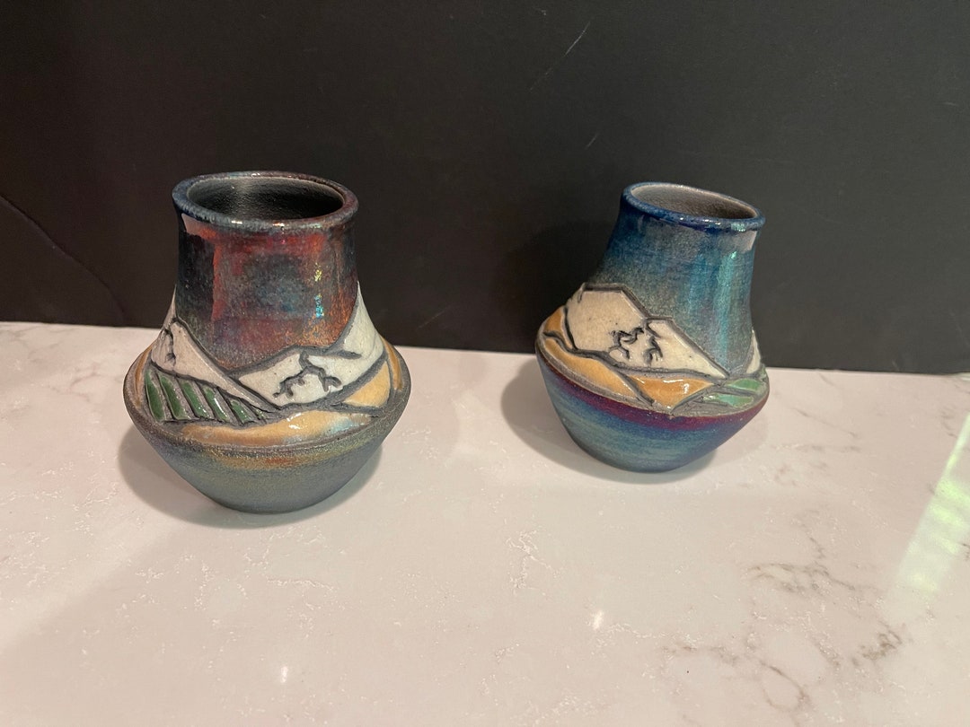Vintage MINI J. Diller Studio Raku Art Pottery Small Vase - Etsy UK