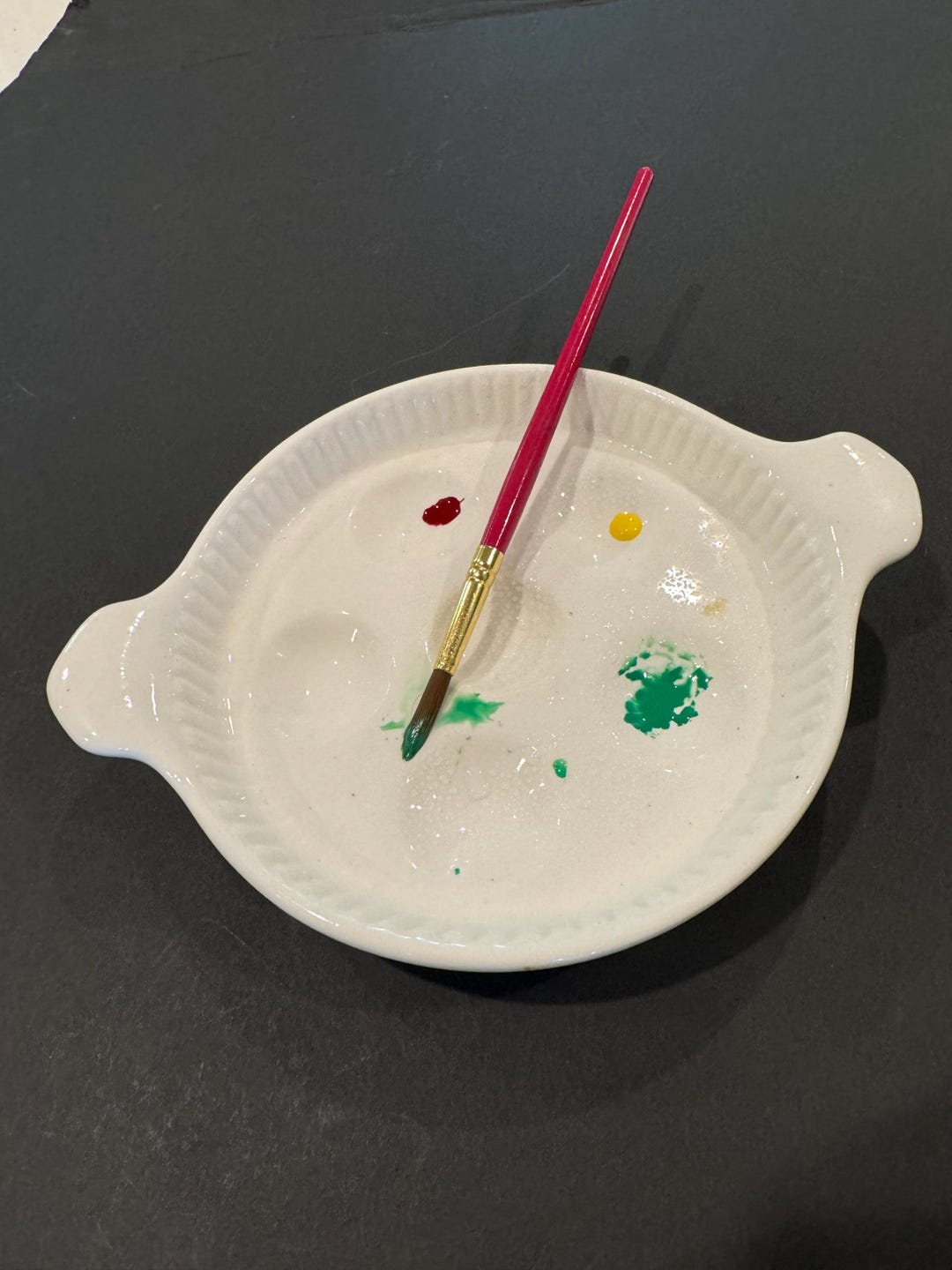 Palette Painting Plate Porcelain Ceramic 6 Slot Watercolor Artist ...