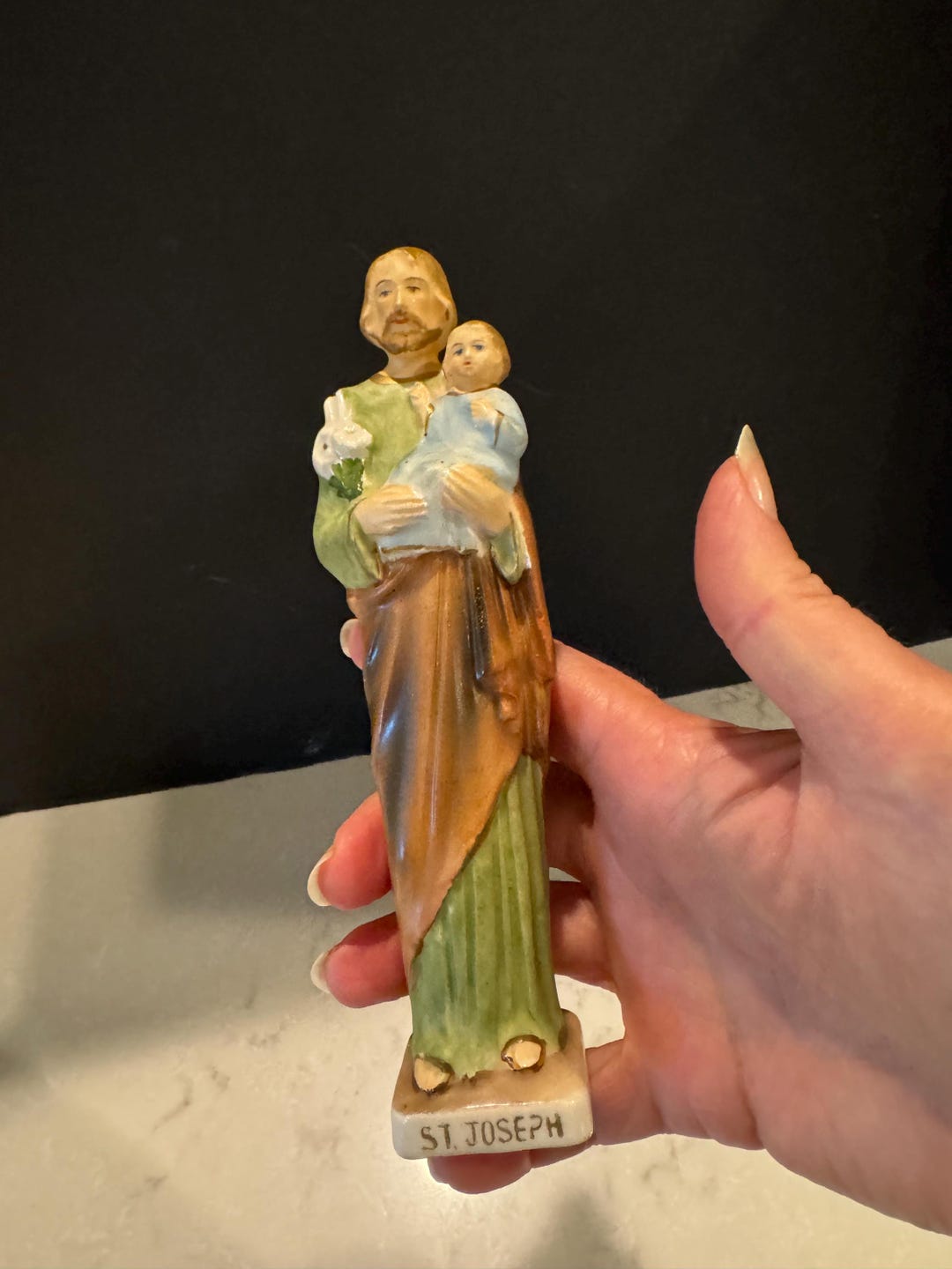 Vintage Saint Joseph With Baby 1962 Figurine Ceramic Catholic Religion ...