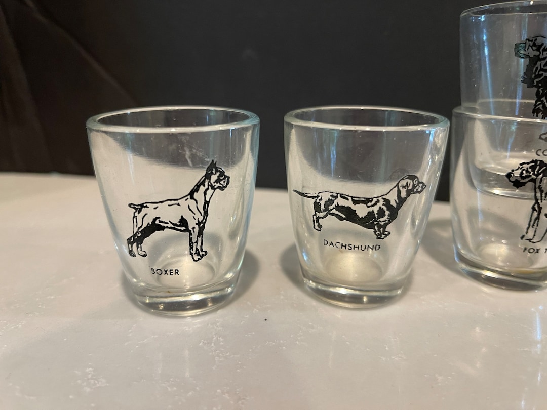 Vintage 1940s Dog Breed Shot Glass: Barware Collector's Item - Etsy