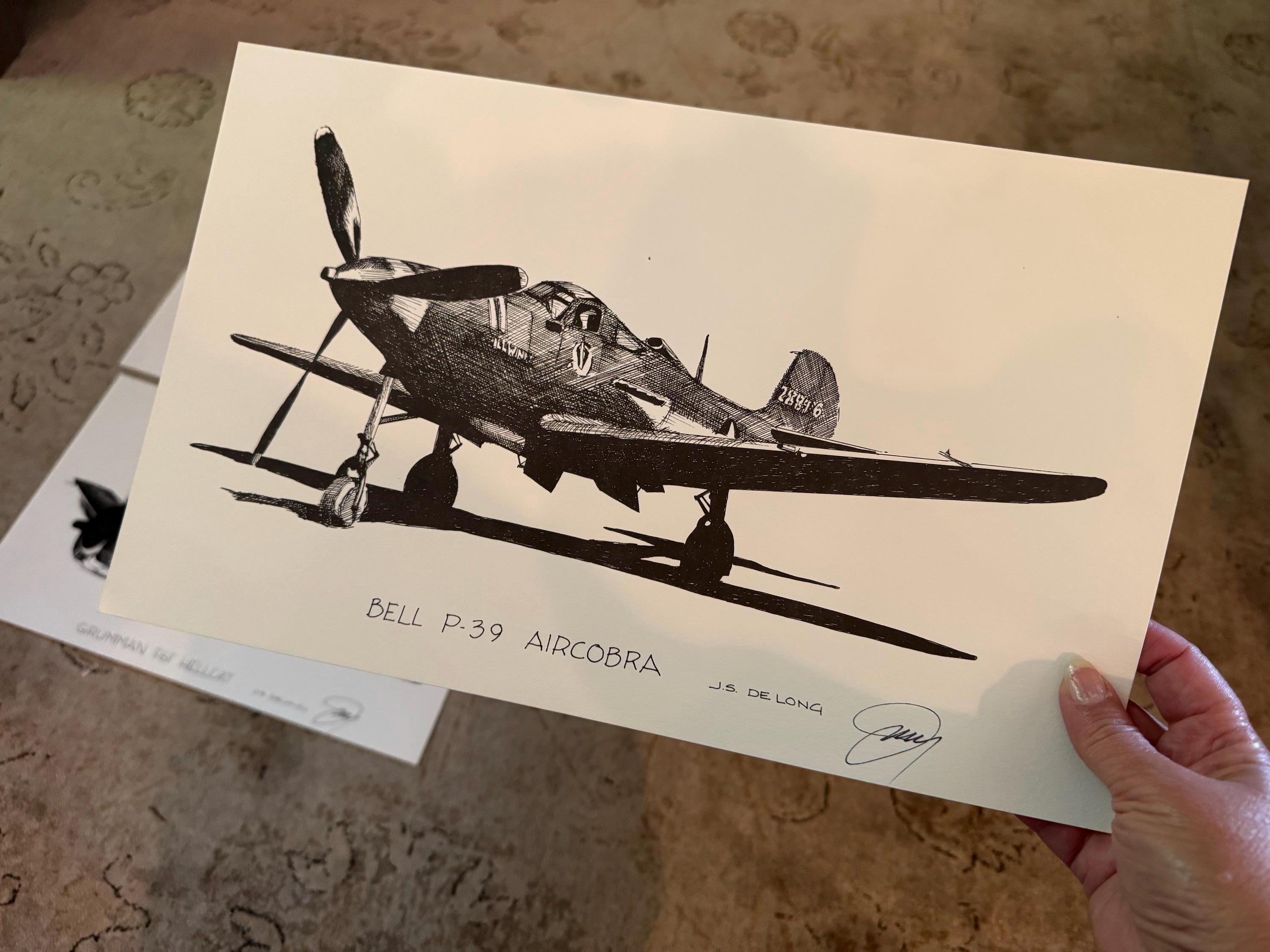 Art Print Pen Drawing Collectors Series by Artist JS Delong Airplanes ...