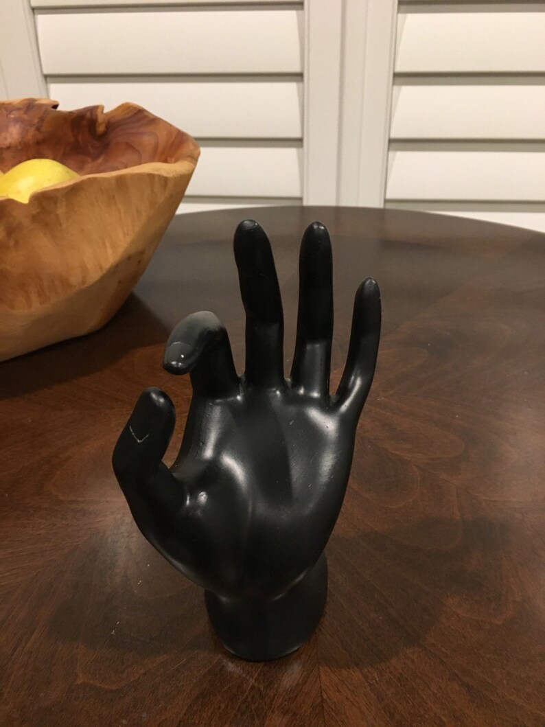 Life Size Hand Art Display Vintage Black Ceramic Figurine - Etsy