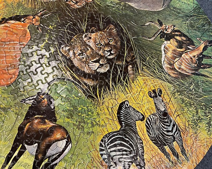 1968 Vintage Springbok african Animals, puzzles in the Round Art by ...