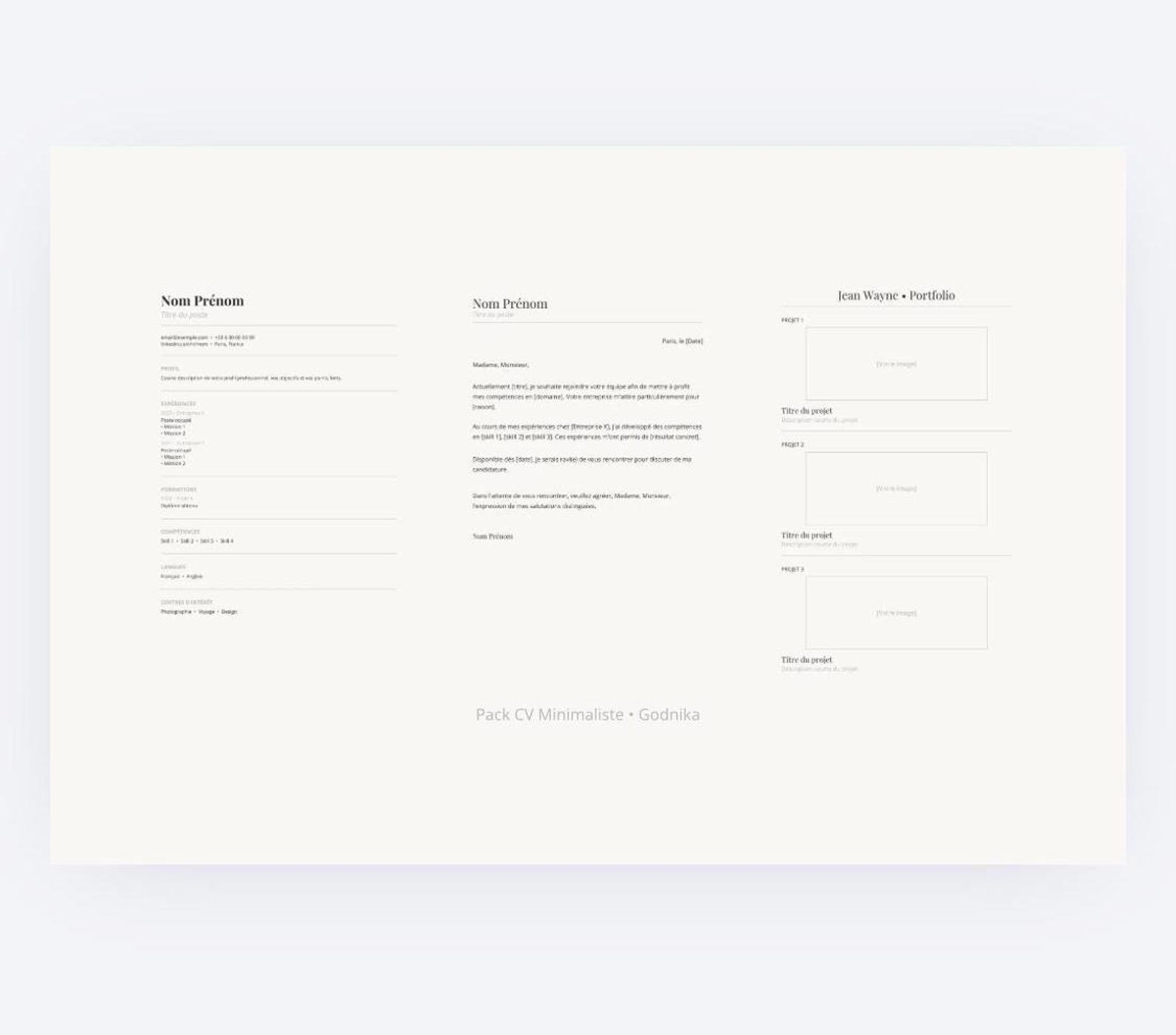 Canva Minimalist CV Pack | CV + Cover Letter + Portfolio | Modern A4 CV ...