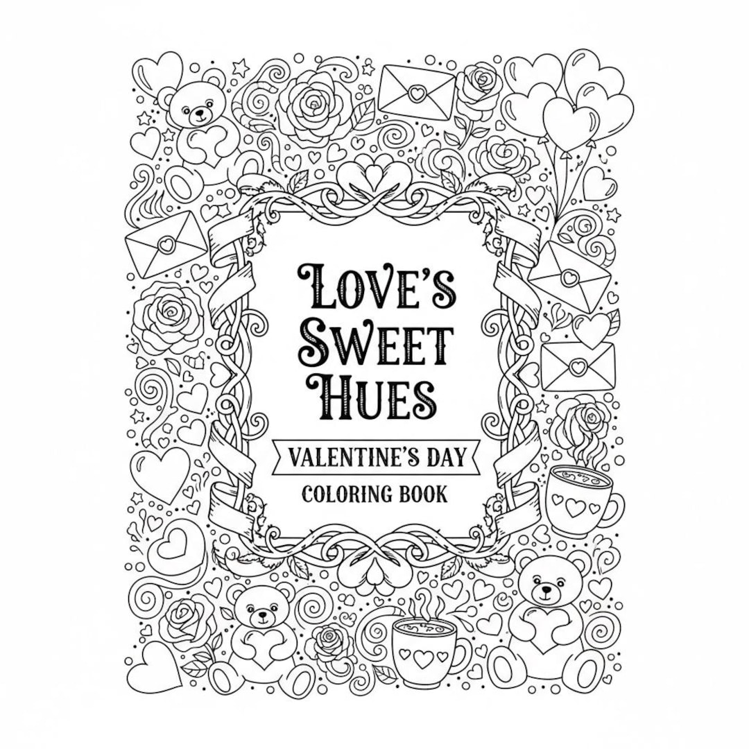 Valentine's Day Coloring Book - Etsy