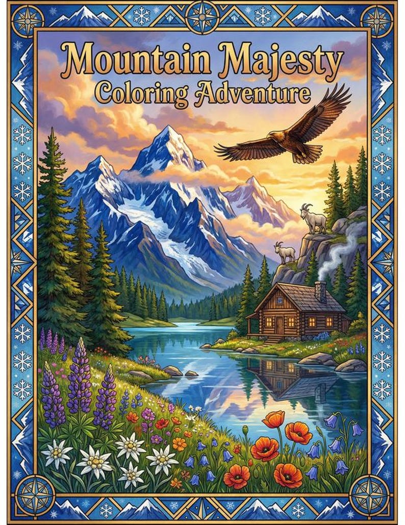 Mountain Majesty Coloring Book | Printable Adult Coloring Pages ...