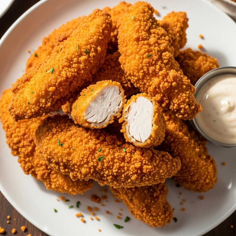 Crumbed Chicken Tenderloins Air Fried Recipe | Crispy Golden Breaded ...