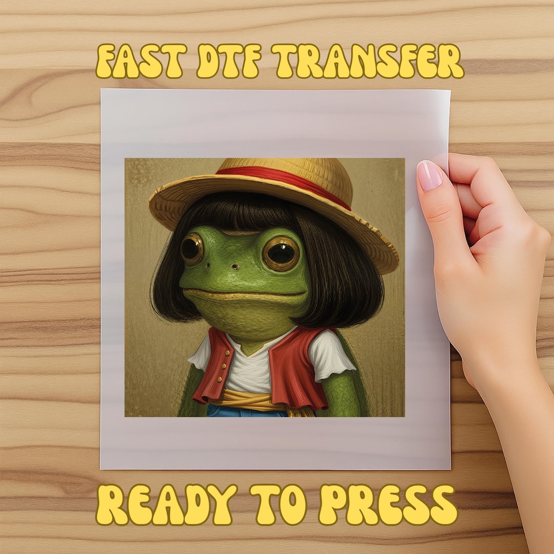 Frog With Bob Haircut Meme Dtf, Funny Frog Art Dtf, Quirky Animal Meme ...