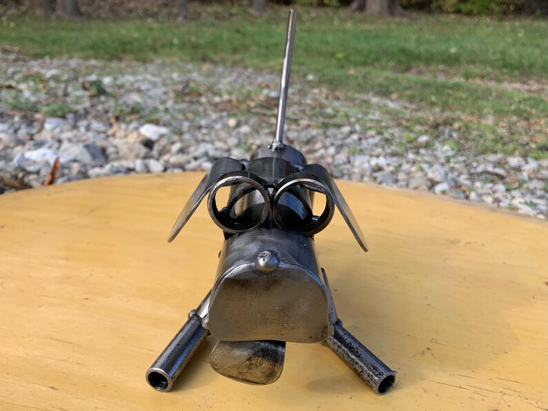 Playful Dog Welded Steel Metal Art Sculpture - Etsy