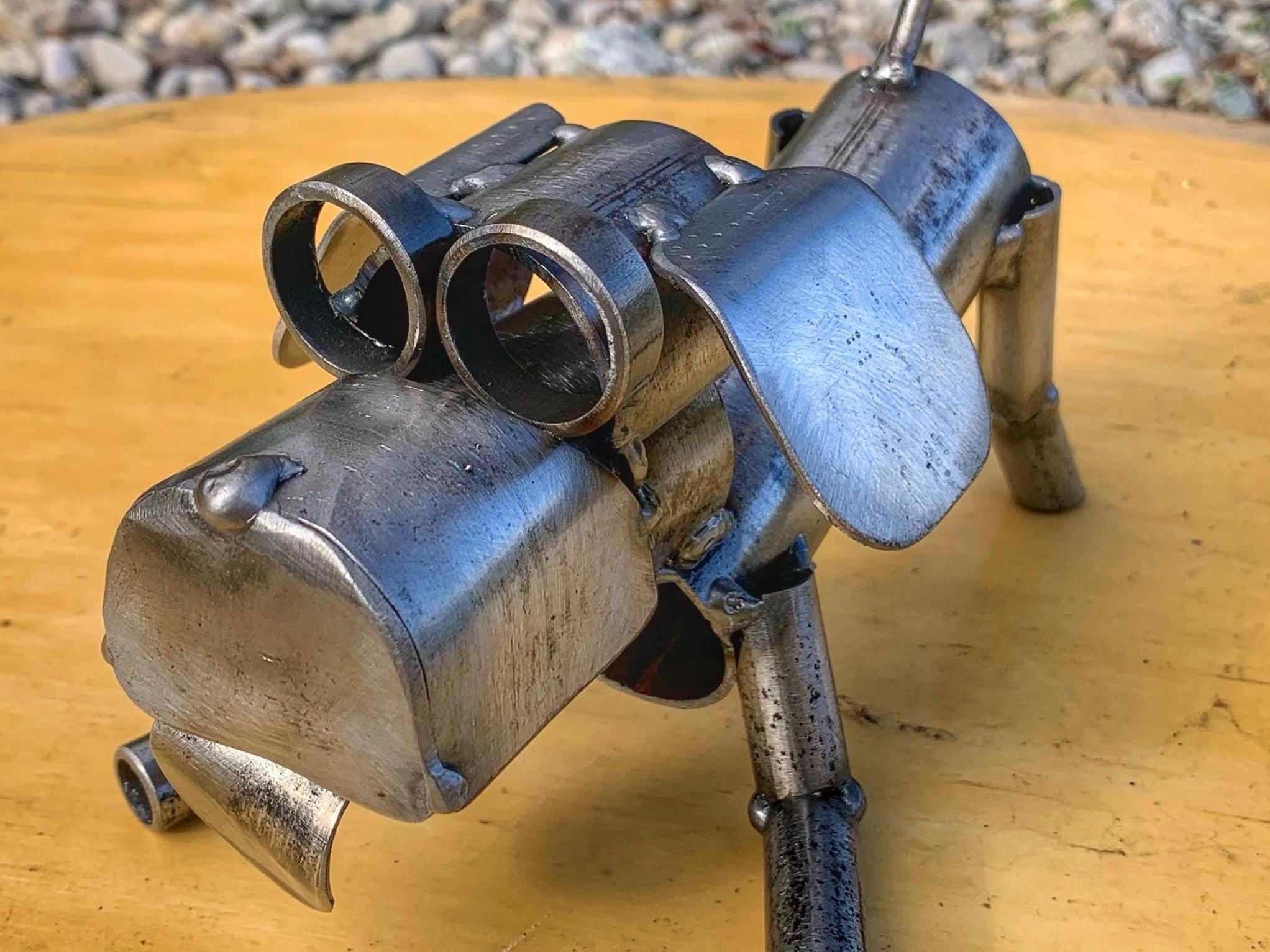 Playful Dog Welded Steel Metal Art Sculpture - Etsy
