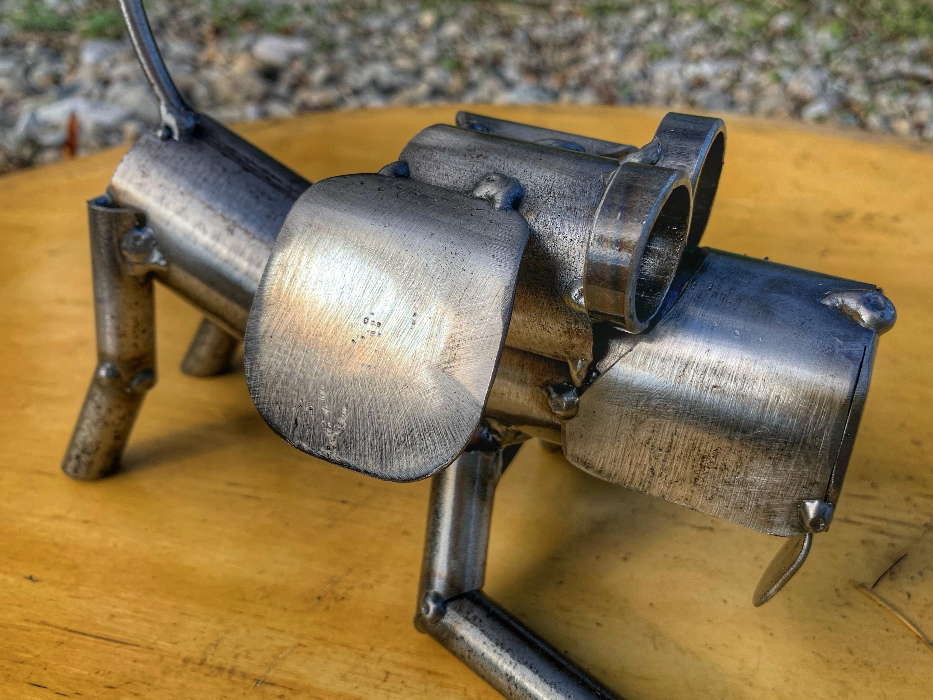 Playful Dog Welded Steel Metal Art Sculpture - Etsy