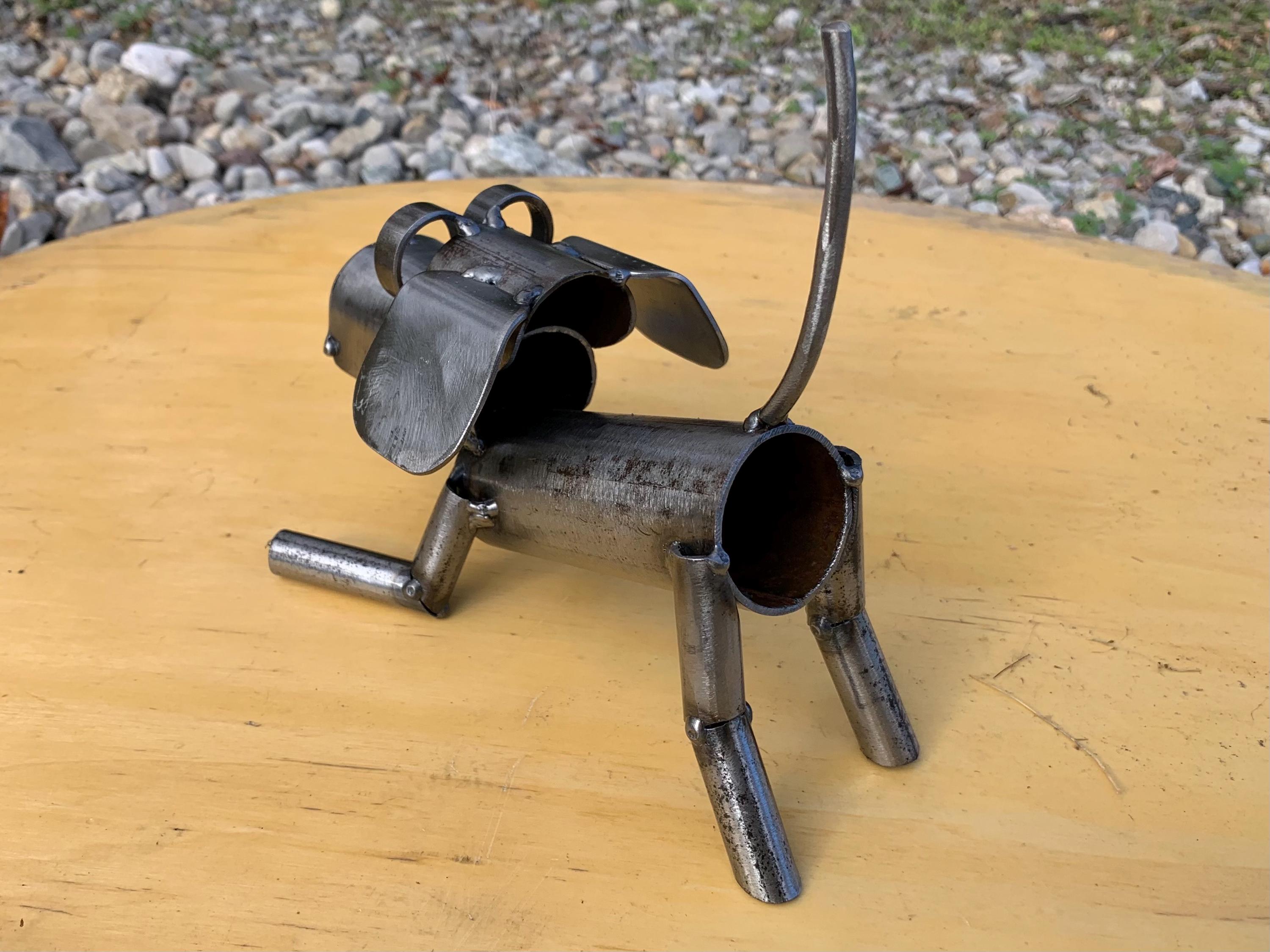 Playful Dog Welded Steel Metal Art Sculpture - Etsy