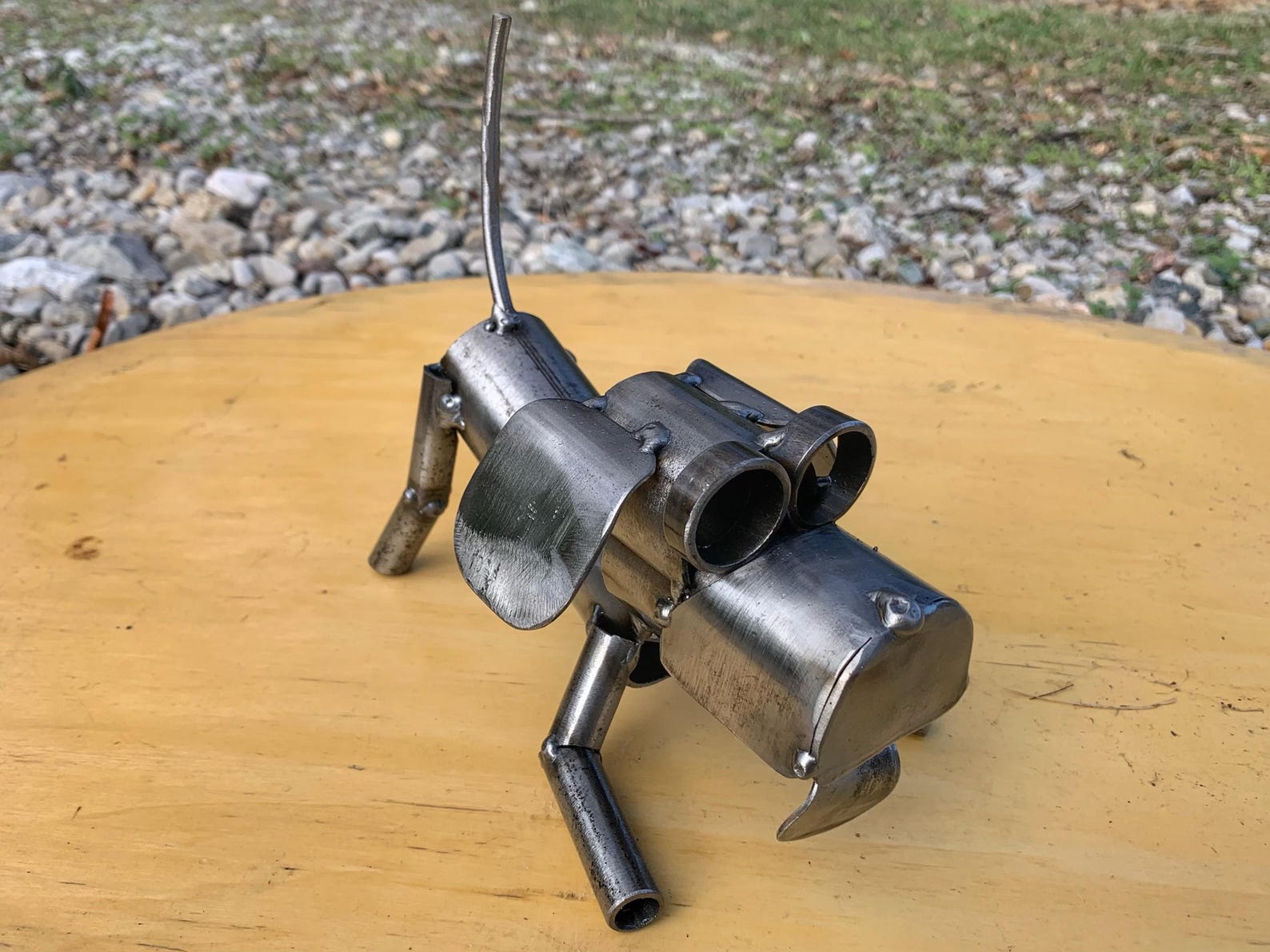 Playful Dog Welded Steel Metal Art Sculpture - Etsy