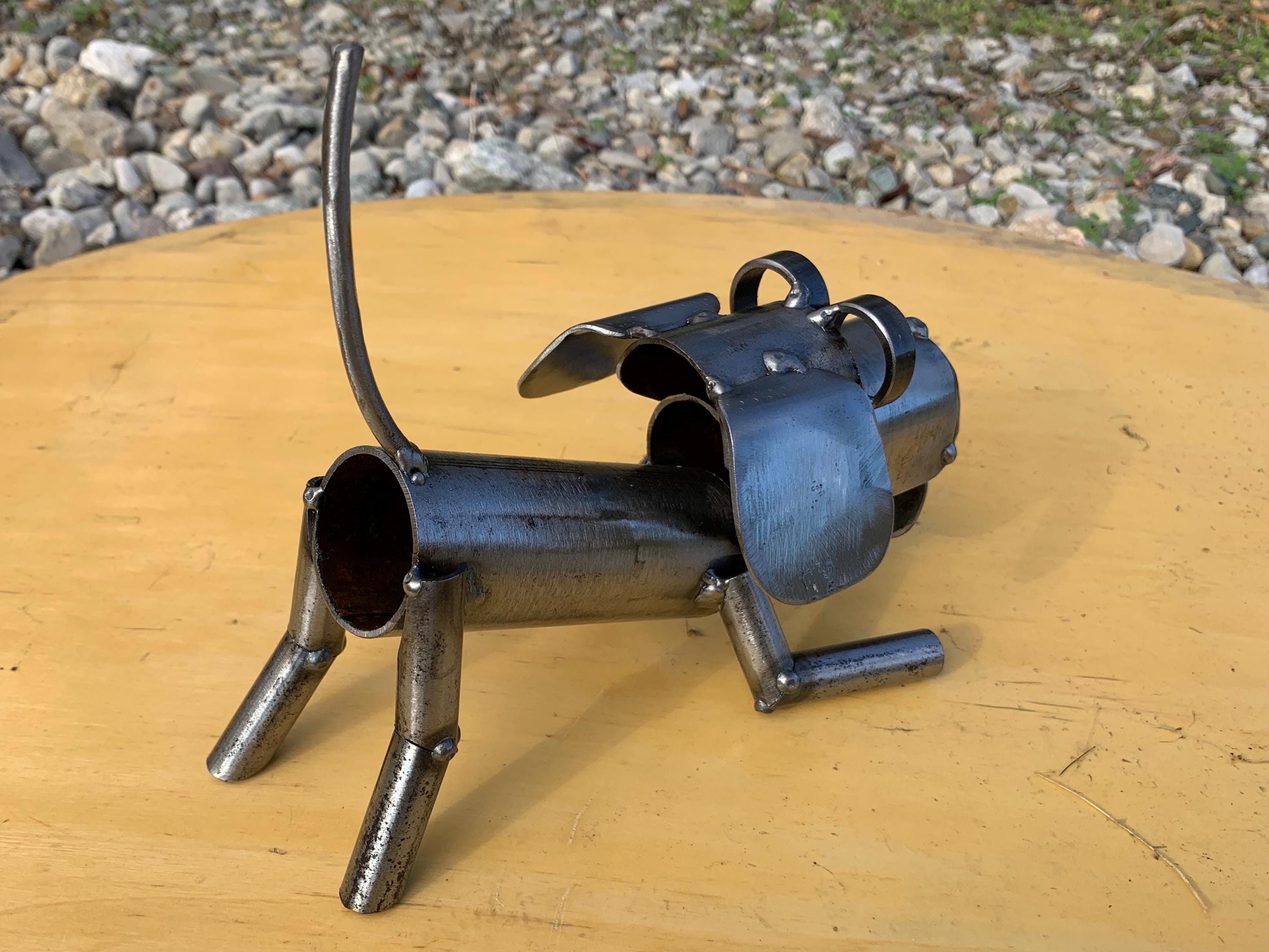 Playful Dog Welded Steel Metal Art Sculpture - Etsy