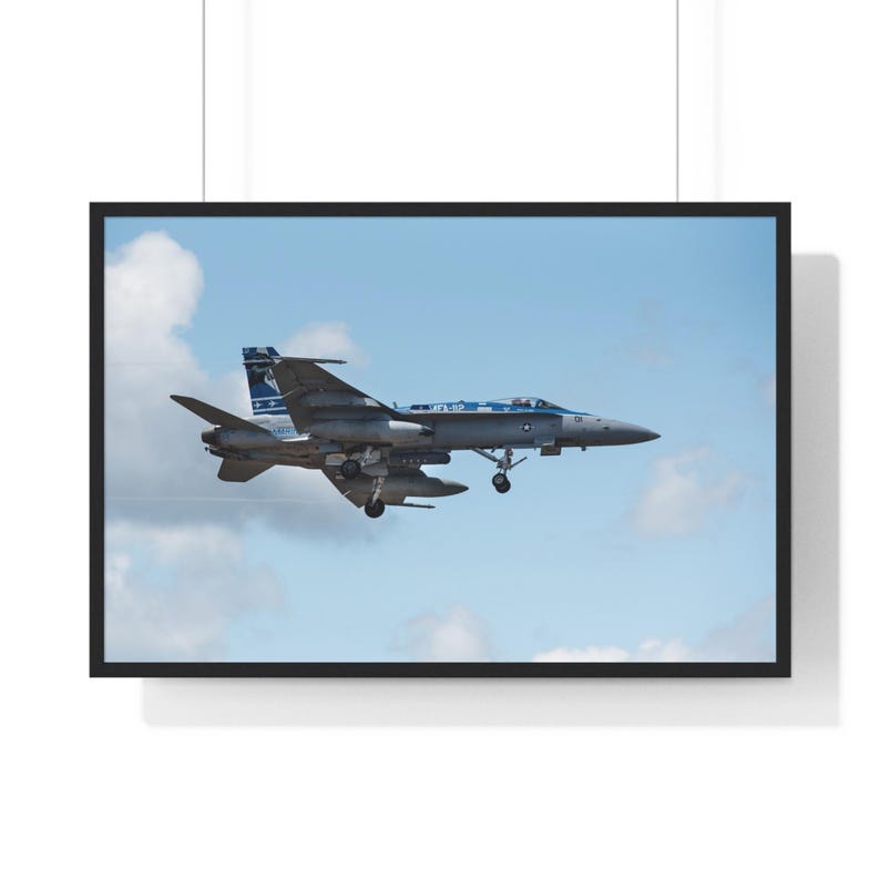 F/A-18 Hornet Fighter Jet Horizontal Framed Poster | Military Aircraft ...