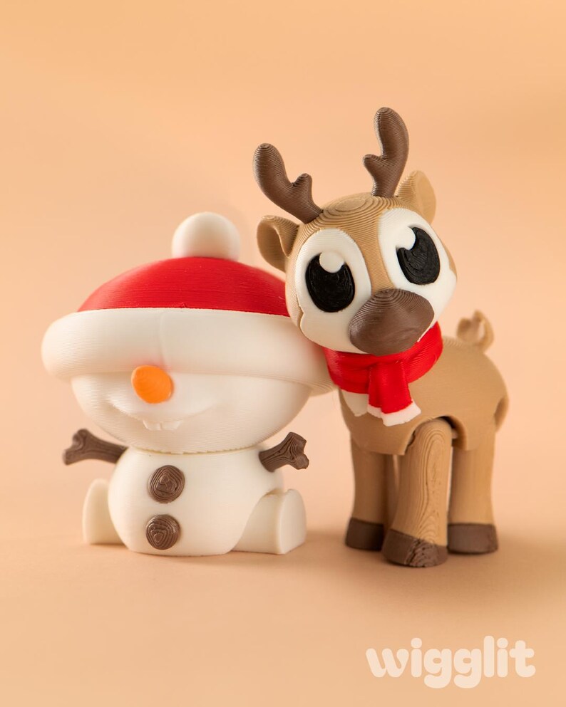 3D Printed Snowman – Wiggly Fidget Toy, Handcrafted Christmas Figurine ...