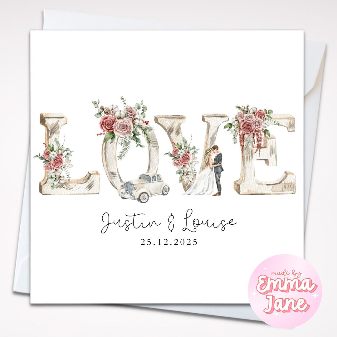 Personalised Wedding Card | Congratulations | Husband & Wife | Keepsake ...