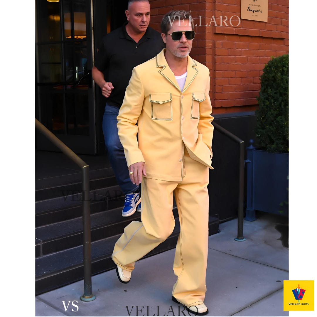 70s Retro Yellow Flared Leg Suit for Men Custom Vintage 1970s Style ...