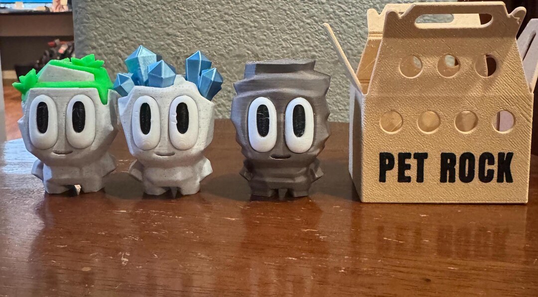 Small and GIANT 3D Printed Blob Lab Pet Rocks! Rock Texture With Wood ...