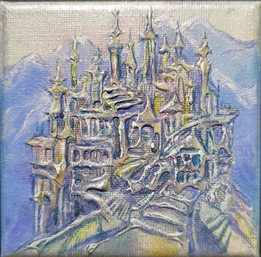 3D Castle Painting – Bas Relief Miniature Fantasy Art - Etsy