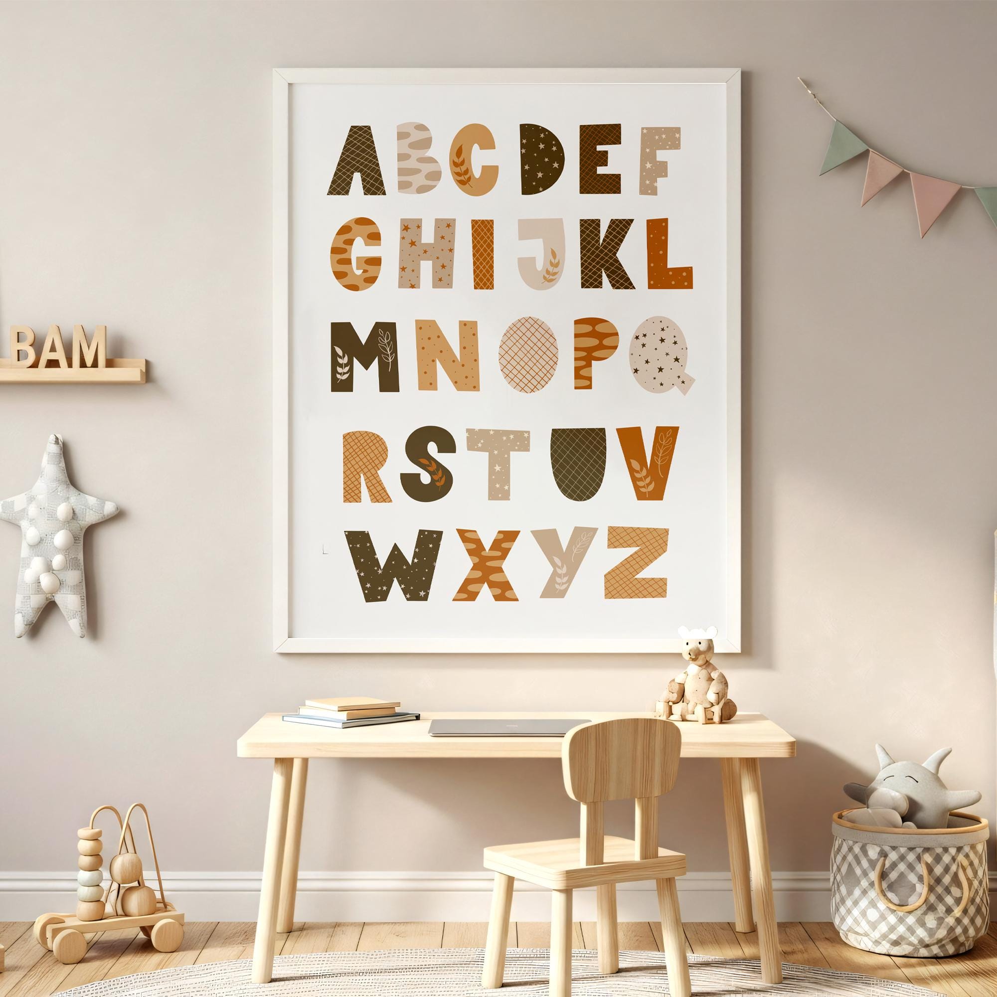 ABC Alphabet Poster for Kids, Nursery Wall Art, Printable Educational ...