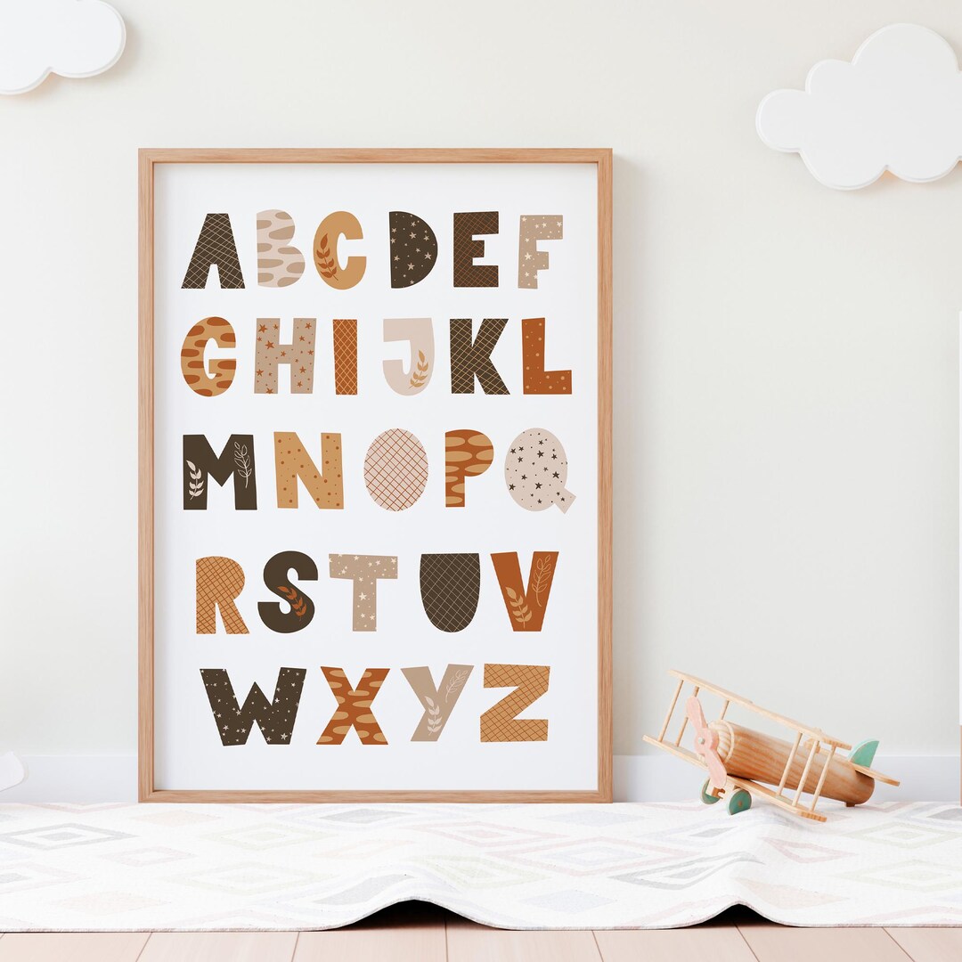ABC Alphabet Poster for Kids, Nursery Wall Art, Printable Educational ...