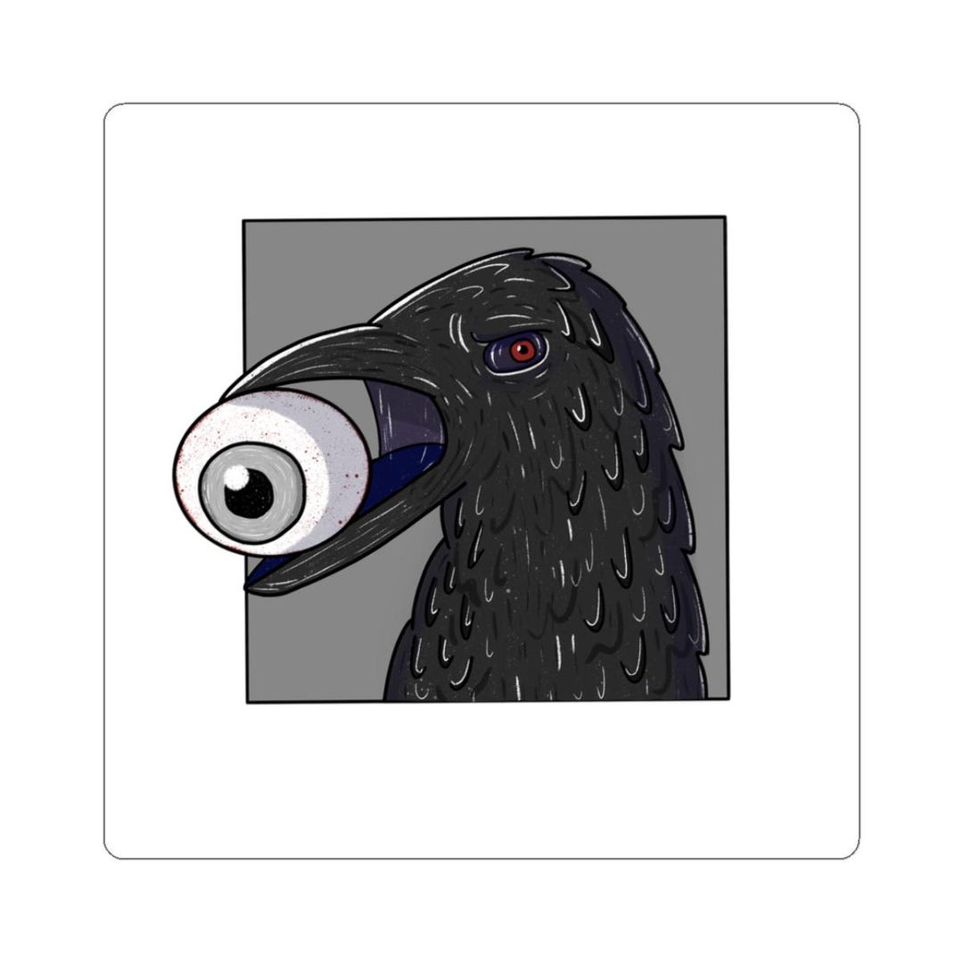Raven With Eyeball Sticker - Etsy