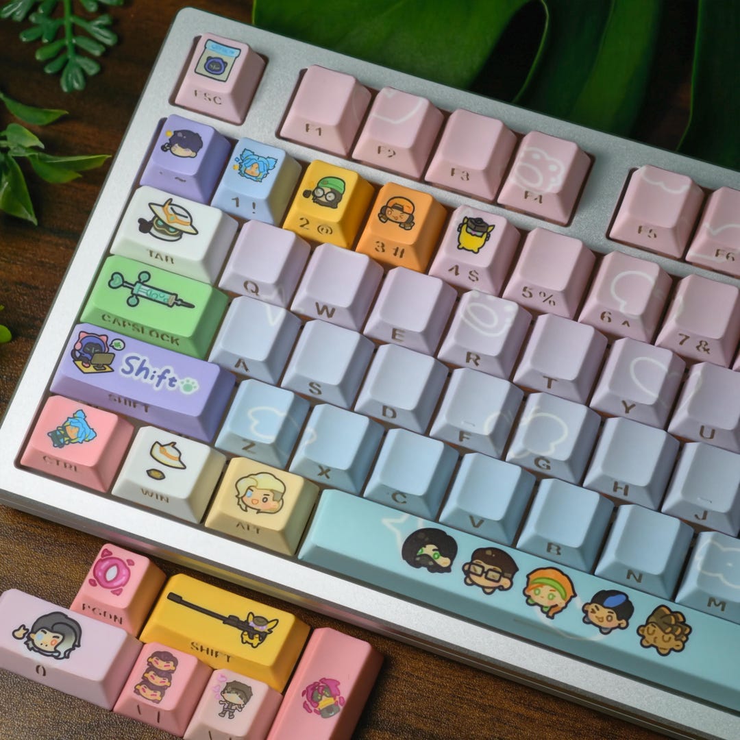 Valorant Keycaps 132 Keys PBT Cherry Profile Chibi Design for ...