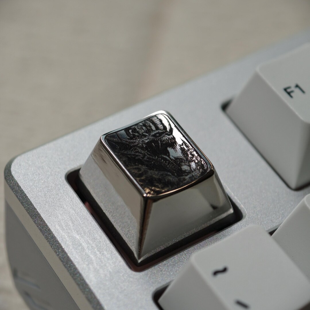 Titanium Artisan Keycap, Cthulhu Engraved Design, 1u Metal Keycap ...