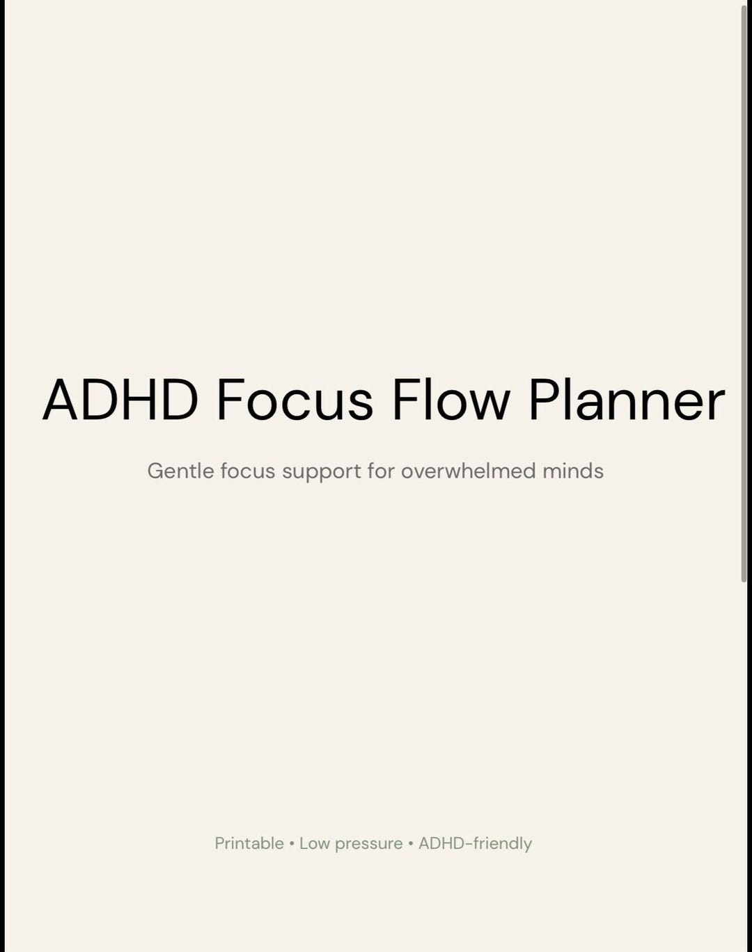 ADHD Focus Flow Planner | Printable ADHD Planner | Executive Function ...