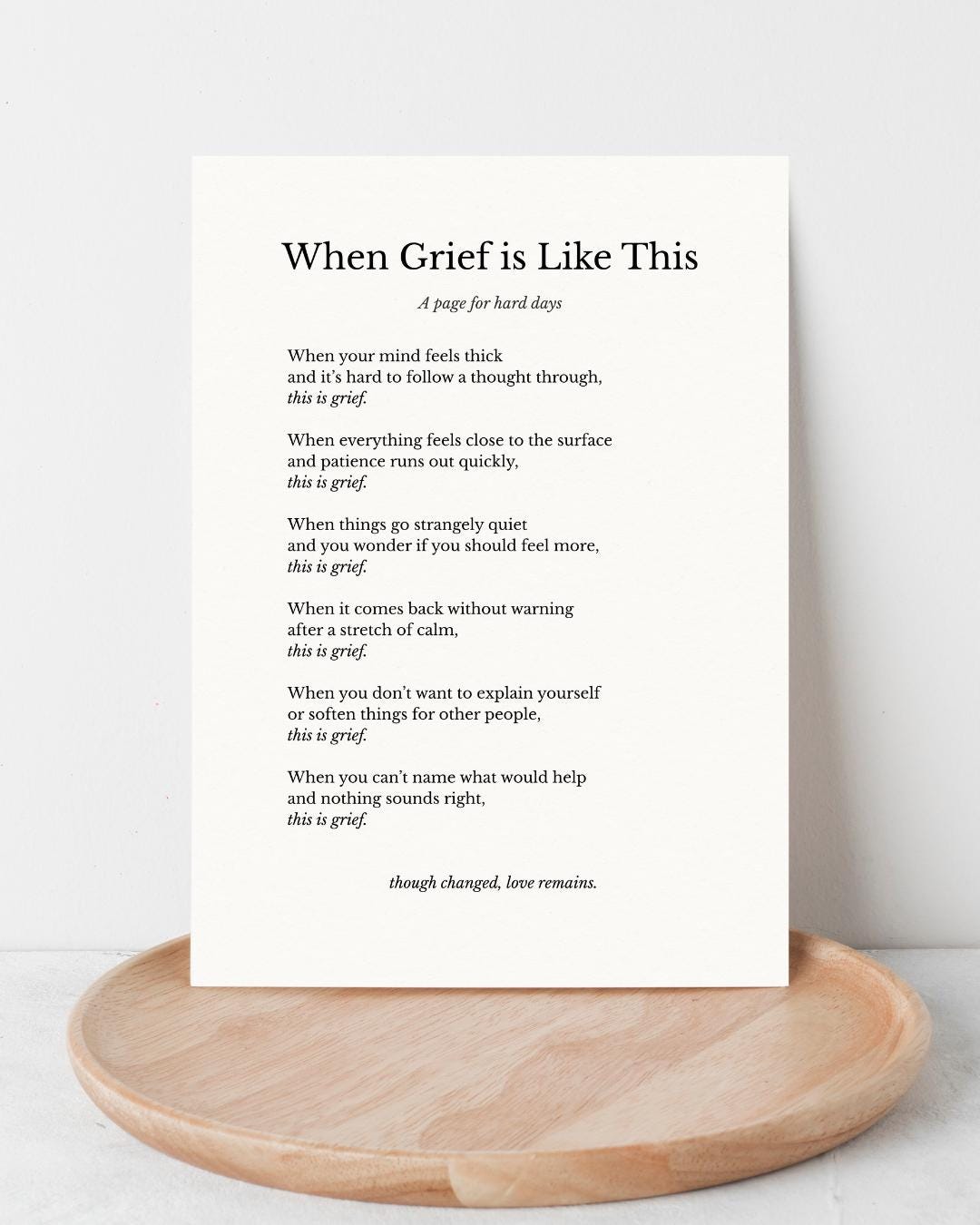 Grief Support Poem Print | Sympathy Gift, Bereavement Art (digital ...