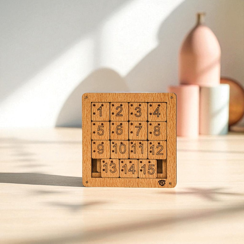 Wooden Sliding Puzzle | Taquin 15 Number Game (laser Cut File) - Etsy