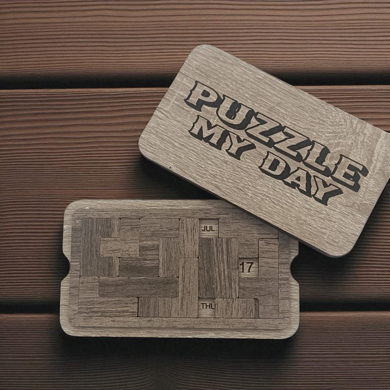 Perpetual Puzzle Calendar SVG: Laser Cut Desk Organizer (digital ...