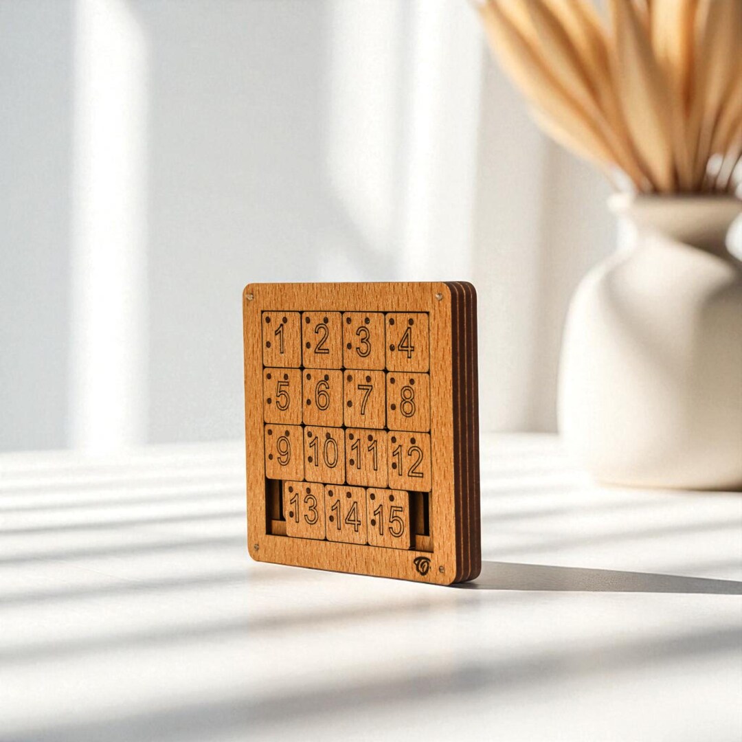 Wooden Sliding Puzzle | Taquin 15 Number Game (laser Cut File) - Etsy