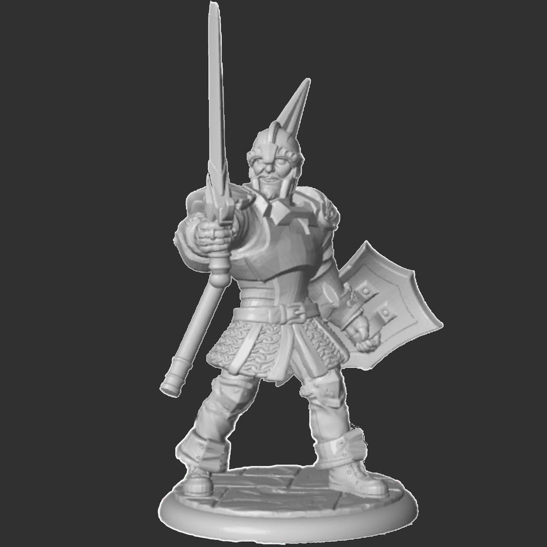 3D Printed Swordfighter Miniature for DND or Daggerheart - Etsy