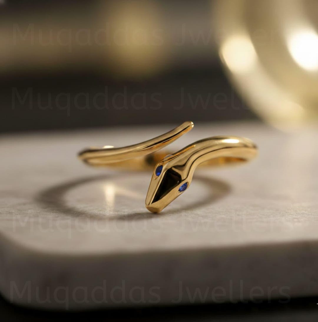 Snake Ring: Gemstone ,lab Grown Stone Ring| Silver Gold Plated Luxury ...