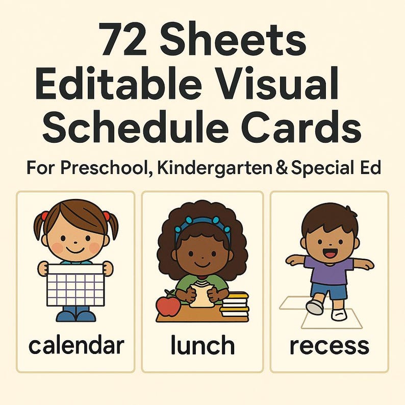 Visual Schedule Cards for Kids | Editable Daily Routine Charts for ...
