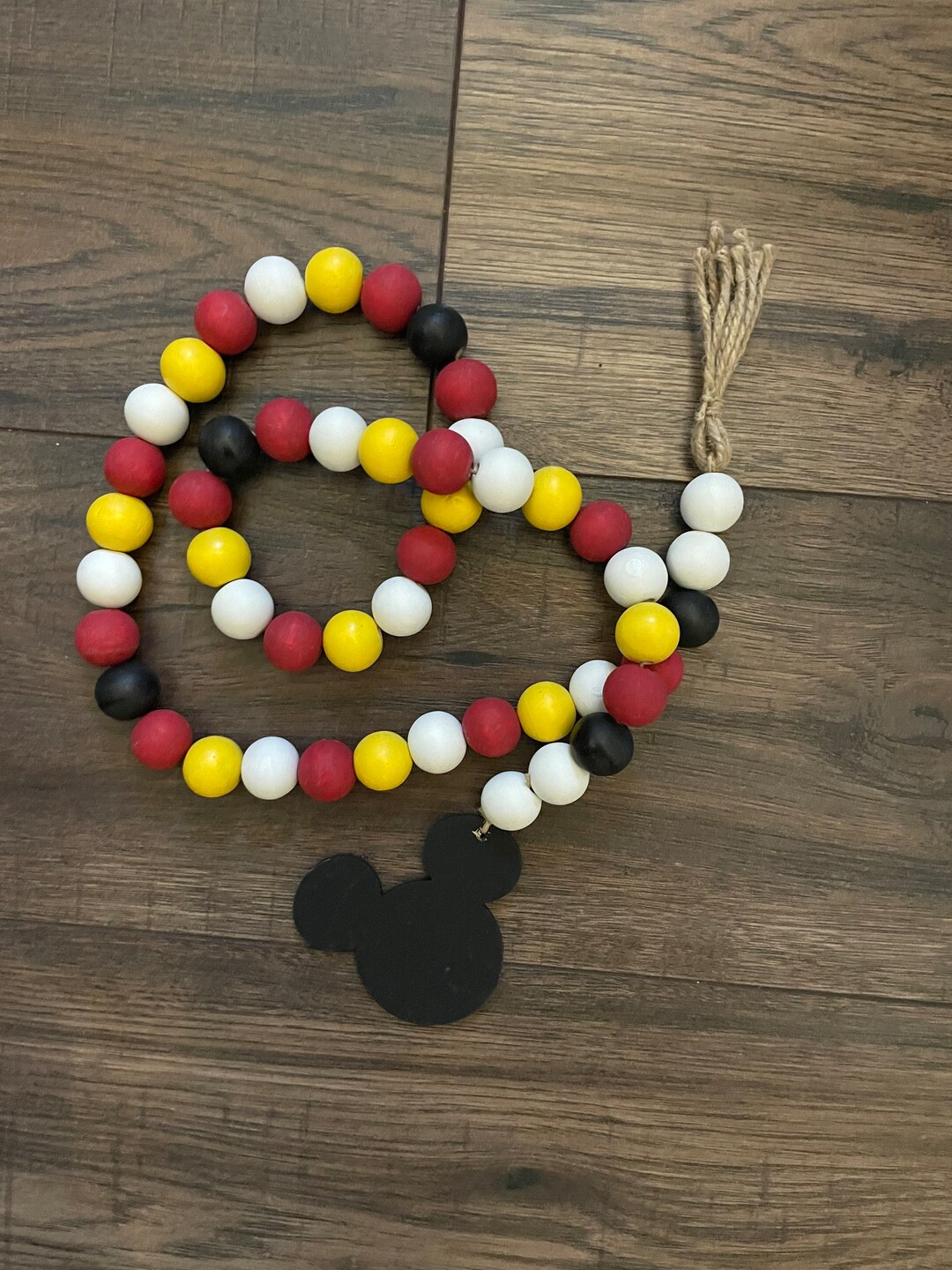 Wood Bead Mickey Mouse Garland - Etsy