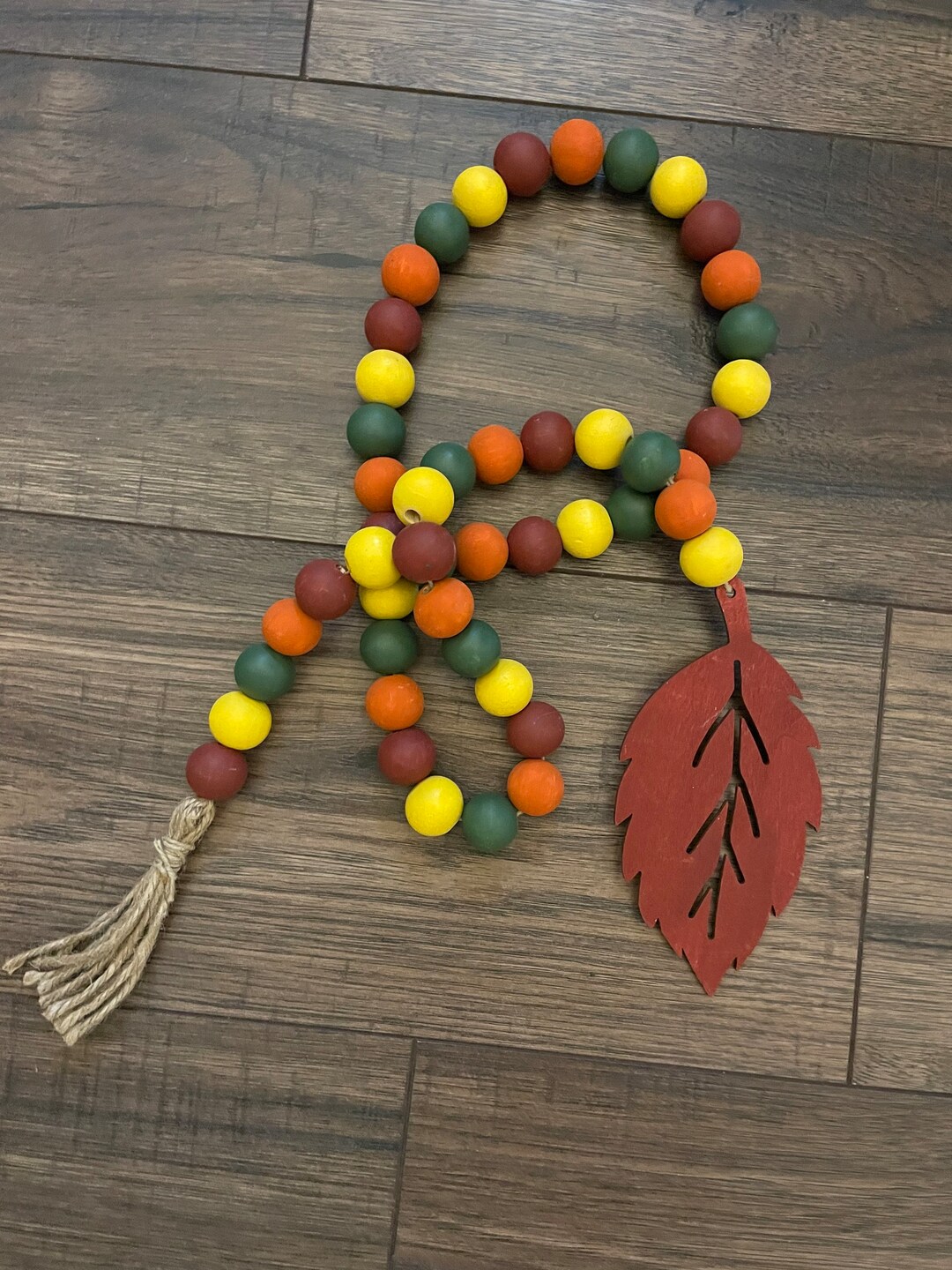Wood Bead Fall Leaf Garland - Etsy