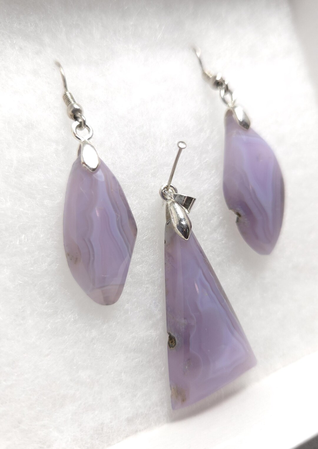 Holly Blue Agate - Holly Blue Agate Pendant and Earrings - Holly Blue ...