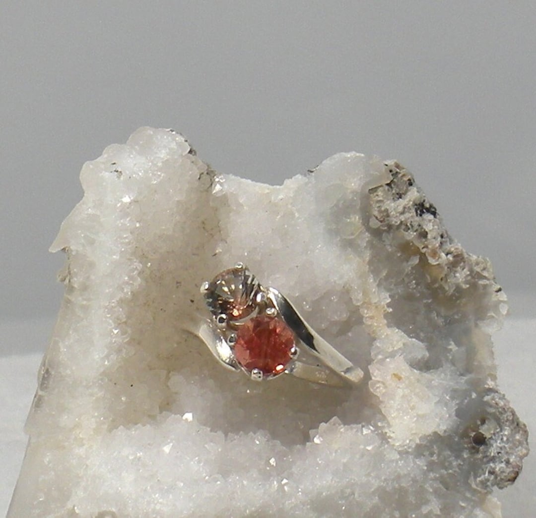 Oregon Sunstone Ring 2 Stone Ring Pastel Green Sunstone Pink Schiller ...