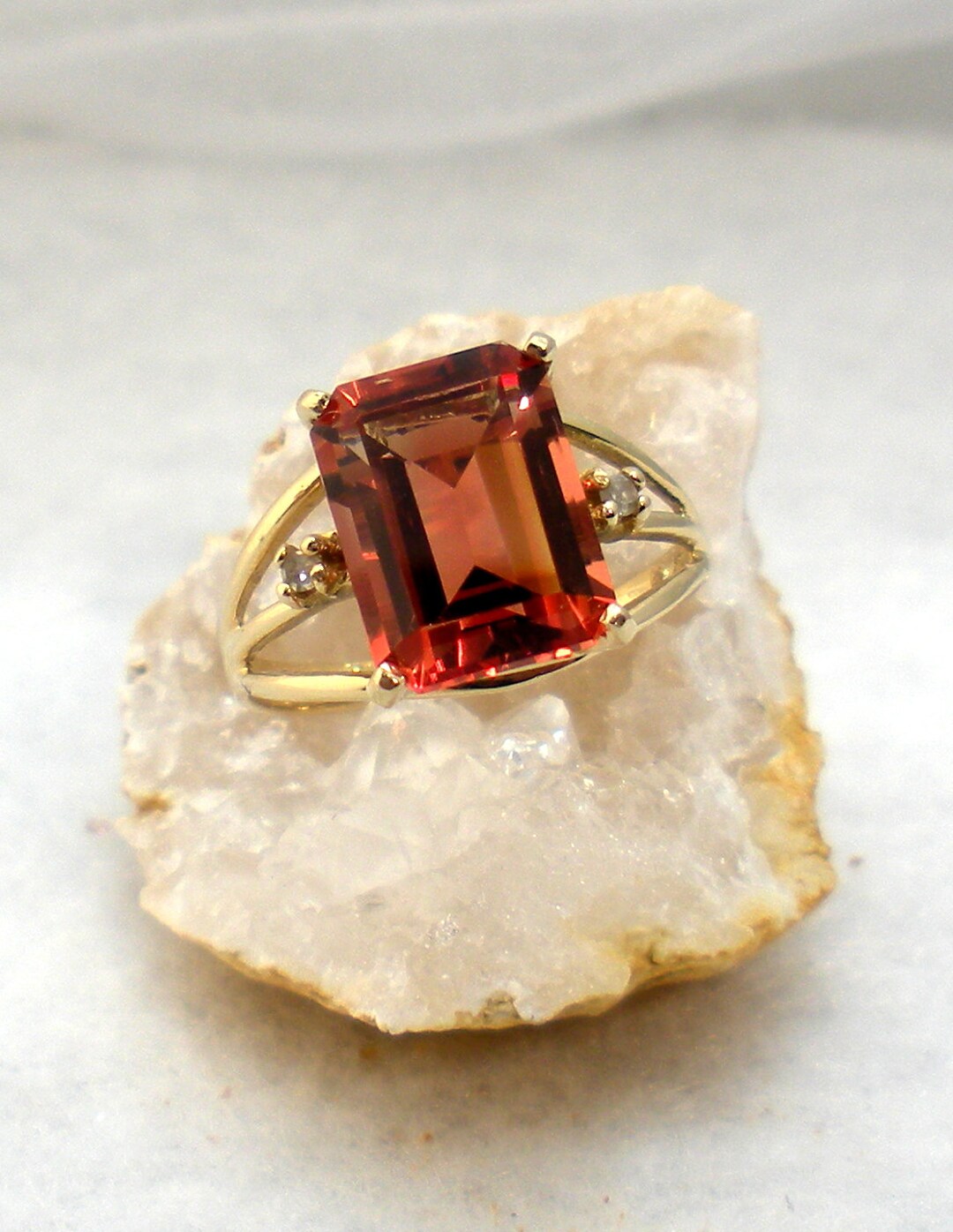 Oregon Sunstone Ring -red Oregon Sunstone Ring - Emerald Cut Oregon ...