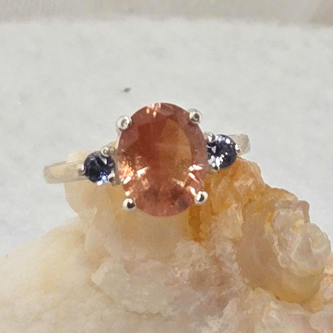 Pink Schiller Oregon Sunstone Ring - Sterling Silver Ring - Pink ...