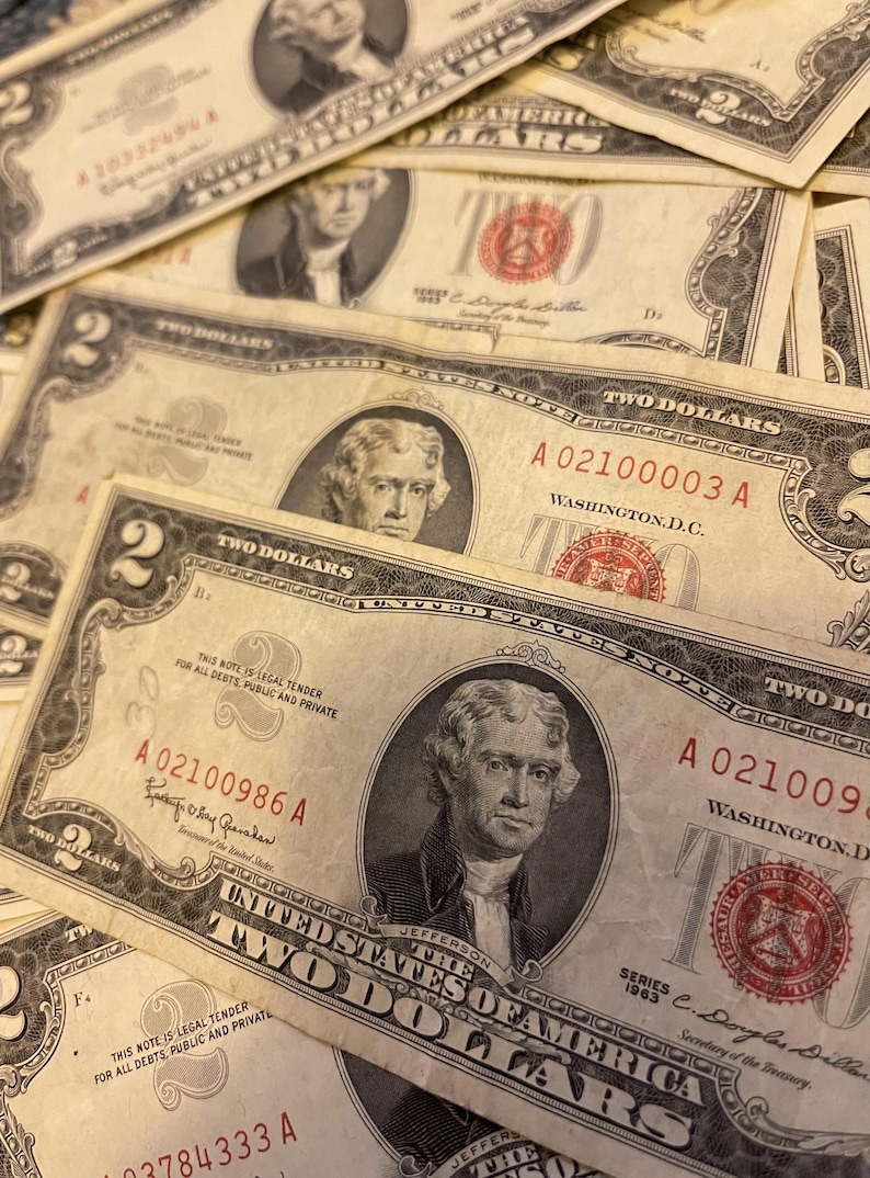 1963 Red Seal 2 Dollar Bill - Choose by Grade - 1963 Legal Tender Note ...